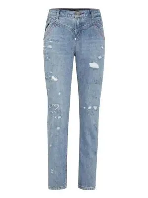 Philipp Plein Distressed Logo Detail Jeans - Blue