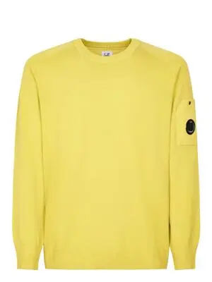 C.P. COMPANY Crewneck Lens Jumper - Yellow
