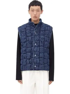 Bottega Veneta Intrecciato Denim Gilet - Blue