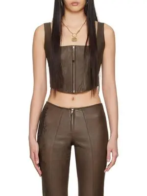JEAN PAUL GAULTIER Sleeveless Vest - Brown