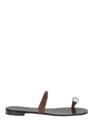 GIUSEPPE ZANOTTI Icon Ring Flat Sandals - Brown