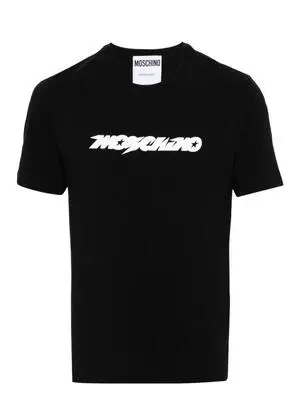 Moschino Logo-print Cotton-blend T-shirt - Black