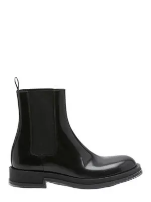 Alexander McQueen Round Toe Ankle Boots - Black/clear