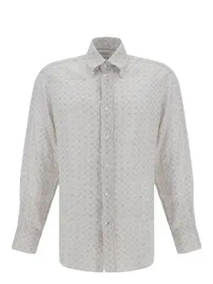 Brunello Cucinelli Pattern Long-sleeved Shirt - Gray