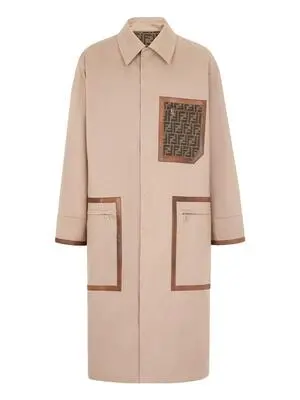 Fendi Ff Logo Jacquard Reversible Trench Coat - Nude