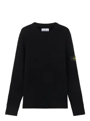 Stone Island Knitted Crewneck Jumper - Black