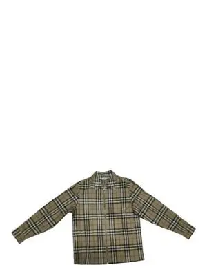 Burberry Check Lapel Shirt Jacket - Green