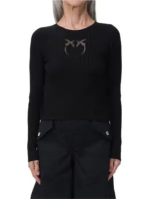 Pinko Love Bird Crewneck Knitted Jumper - Black