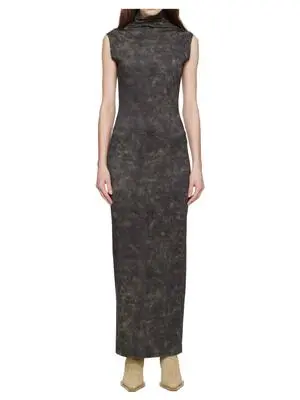 16Arlington High Neck Sleeveless Maxi Dress - Black