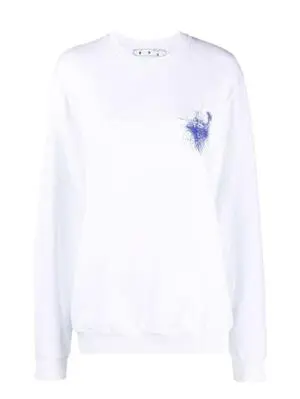 Off-White Crewneck Sweatshirt With Arrow Print - White