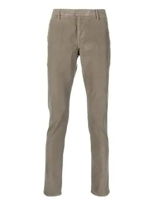 DONDUP Dondup Gaubert Corduroy Straight Leg Trousers Gray