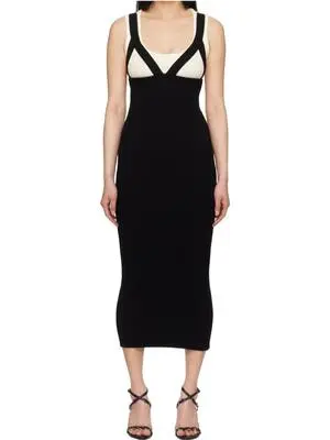 JEAN PAUL GAULTIER Ribbed Knit Sleeveless Dress - Black