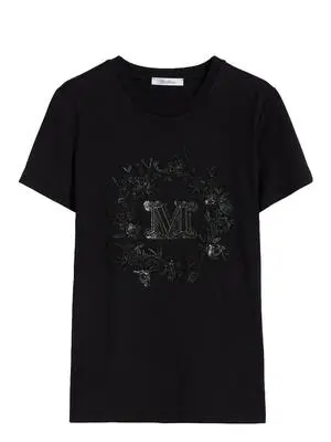 Max Mara Embellished Crewneck T-shirt - Black