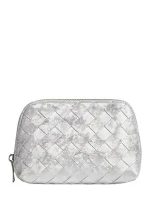 Bottega Veneta Intrecciato Beauty Pouch - Silver