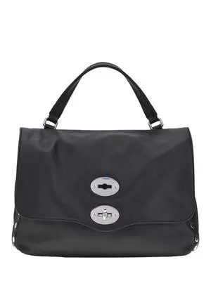 ZANELLATO Postina Saeta Small Tote Bag With Twist Hook - Black