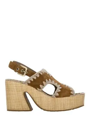 Mou Backstrap Platform Sandals - Brown