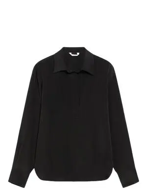 Max Mara Zanzero V-neck Long-sleeved Shirt - Black