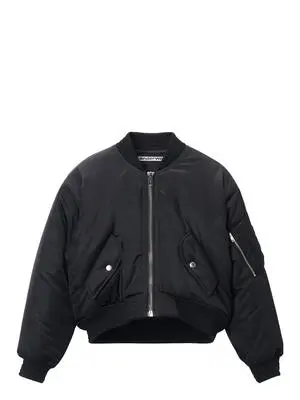 Alexander Wang Logo Embroidered Bomber Jacket - Black