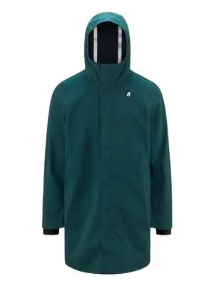 K-WAY Thomas Bonded Hooded Parka - Green P-blue D