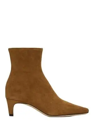 Staud Pointed Toe Kitten Heel Boots - Brown