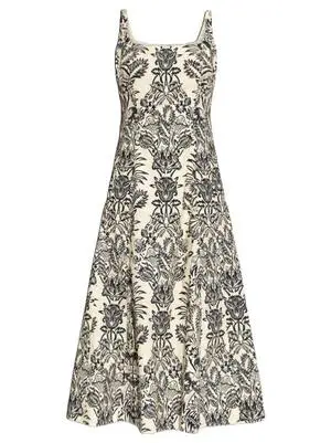 Ulla Johnson Floral Print Midi Dress - Nude