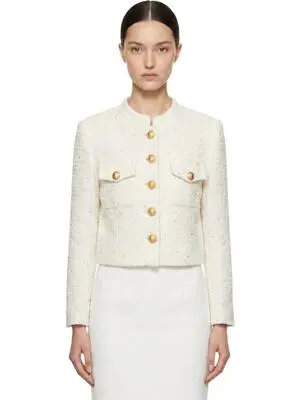 MARISSA CHIARA Long-sleeved Textured Jacket - White