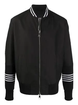 Neil Barrett Striped Detail Bomber Jacket - Black
