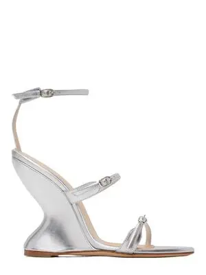 Magda Butrym Inverted Open-toed Wedges - Silver