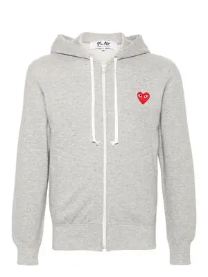 Play Comme Des Garcon Long-sleeved Hoodie - Grey