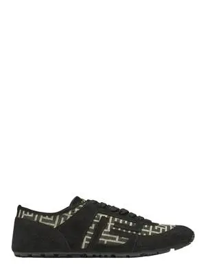 Balmain Racer Monogram Low-top Sneakers - Black