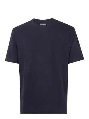 Emporio Armani Textured Cotton T-shirt - Black