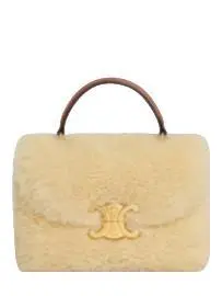 CELINE Celine Shearling Flip Shoulder Bag With Triomphe Clasp