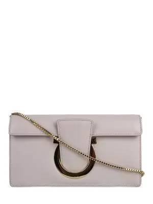 FERRAGAMO Gancini Shoulder Bag - Gray