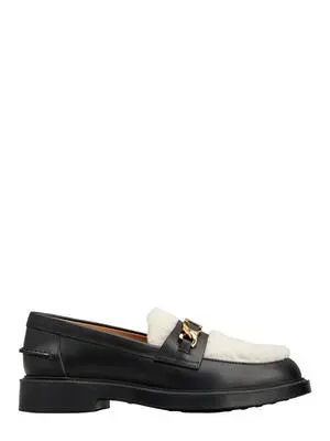 TOD'S Tod's Logo Plaque Loafers With Sheepskin Inlay Multicolor