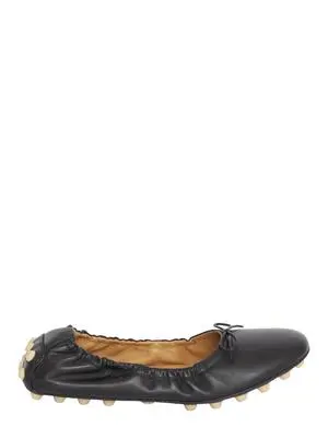 TOD'S Gommino Ballerina Flat With Bow Detailing - Black