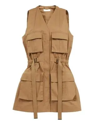 Chloé Cotton Belted Vest - Golden Brown