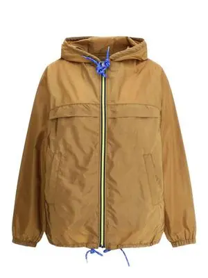 Prada Zip-up Hooded Lightweight Jacket - Cork Beige