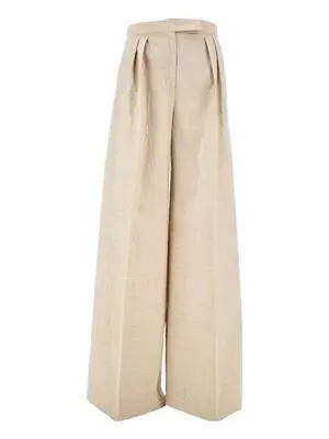 Max Mara Pleated Wide-leg Trousers - Nude