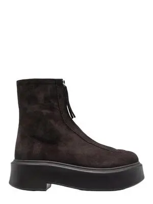 THE ROW Zip-up Ankle Boots - Black