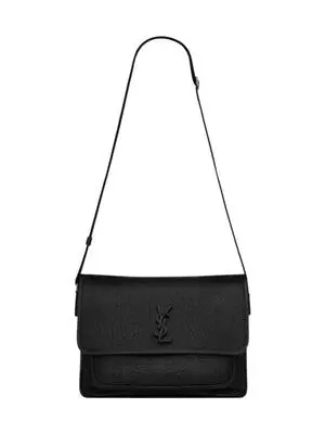Saint Laurent Niki Messenger Bag With Logo Plaque - Black