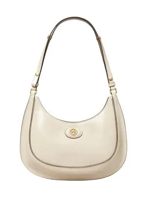 Tory Burch Logo Plaque Shoulder Bag - Nude