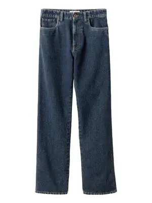 Miu Miu Flocked Denim Jeans - Blue