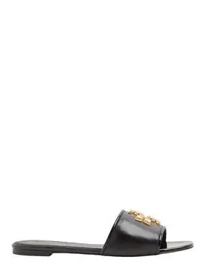 Tory Burch Eleanor Double T Logo Plaque Sandals - Black