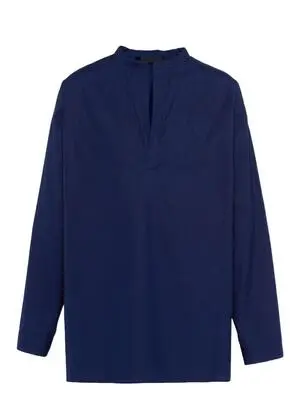 Prada Logo-triangle Long-sleeved Shirt - Blue