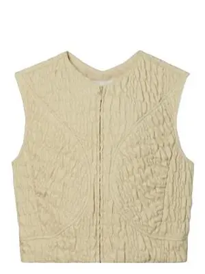 Tory Burch Quilted Sleeveless Vest - Nude