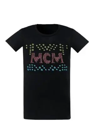 Mcm Embellished Logo T-shirt - Black