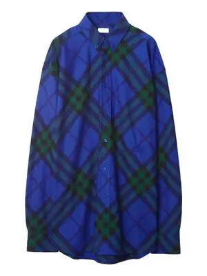 Burberry Vintage-check Patterned Button-up Shirt - Blue