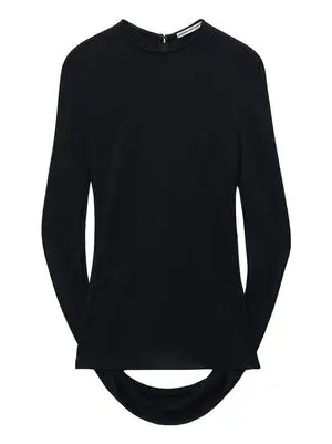 Alexander Wang Drape Back Long-sleeved Top - Black