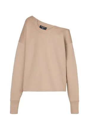 BALMAIN Balmain Asymmetrical Off-the-Shoulder Jersey Sweatshirt
