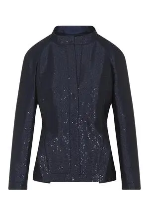 Giorgio Armani Sequin-embellished Long-sleeve Jacket - Black